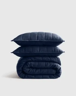 Quince Gauze Blanket - Navy