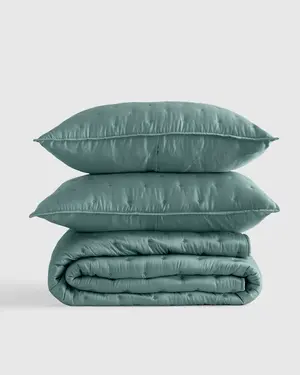Quince European Linen Quilt Ocean