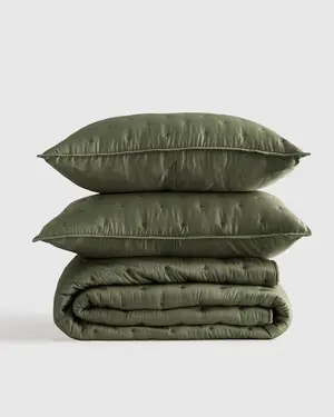Quince European Linen Quilt Olive