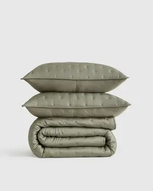 Quince European Linen Quilt Sage