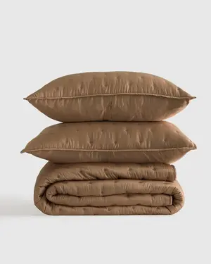 Quince European Linen Quilt - Walnut