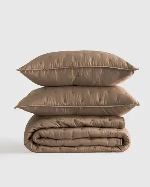 Quince European Linen Quilt - Walnut