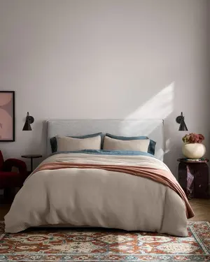 Quince European Linen Box Quilt, Size - Dove