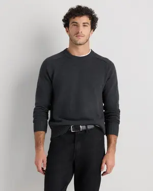 Quince Organic Cotton Crewneck Sweater - Charcoal