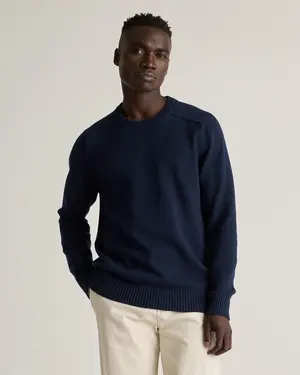 Quince Organic Cotton Crewneck Sweater - Navy