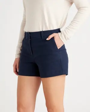 Quince Organic Stretch Cotton Chino Shorts - Navy
