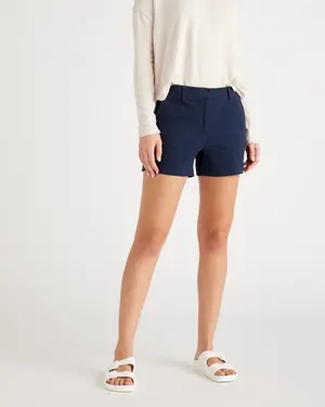 Quince Organic Stretch Cotton Chino Shorts - Navy