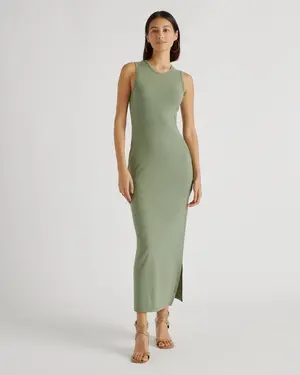 Quince Sleeveless Scoop Neck Tencel Jersey Maxi Dress - Sage