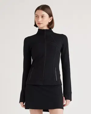 Quince Ultra-form Slim Fit Jacket With Thumbholes - Black