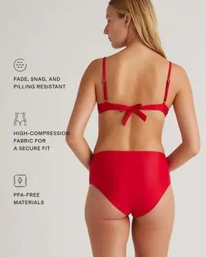 Quince Italian High-rise Bikini Bottom - Cherry