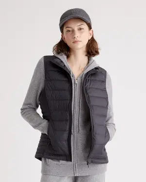 Quince Lightweight Down Packable Puffer Vest - Black
