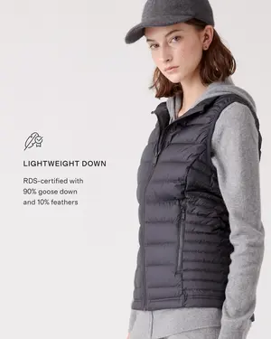 Quince Lightweight Down Packable Puffer Vest - Black