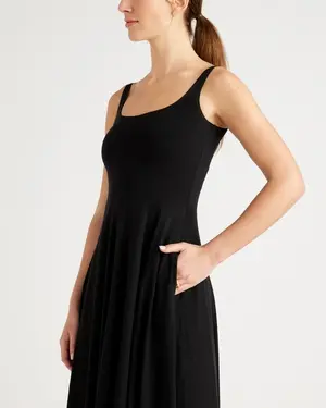 Quince Knit Fit & Flare Dress - Black