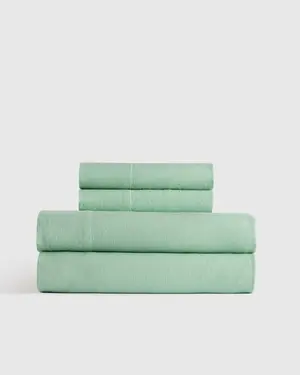Quince European Linen Sheet Set Jade
