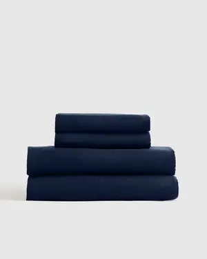 Quince European Linen Sheet Set - Navy