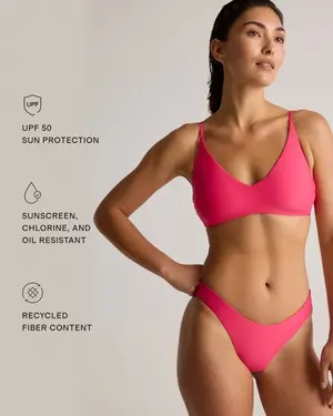 Quince Italian High-leg Bikini Bottom - Hibiscus