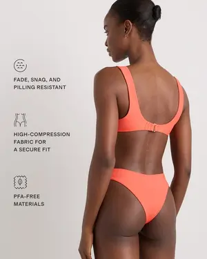 Quince Italian High-leg Bikini Bottom - Sunset Orange