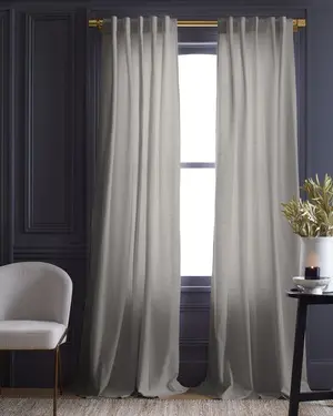 Quince Cotton Slub Curtain Single Panel - Cloud