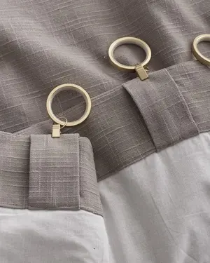 Quince Cotton Slub Curtain Single Panel - Grey