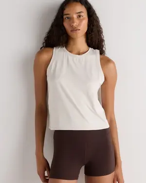 Quince Flowknit Breeze High-neck Tank Top - Solid Chalk
