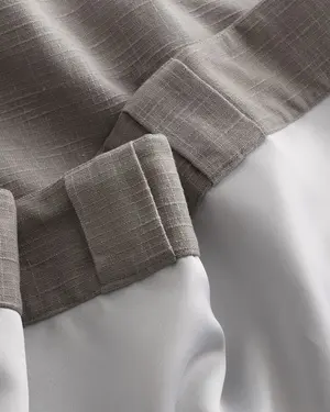 Quince Cotton Slub Room Darkening Curtain Single Panel - Grey