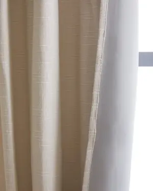 Quince Cotton Slub Room Darkening Curtain Single Panel - Natural