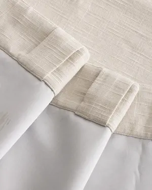 Quince Cotton Slub Room Darkening Curtain Single Panel - Natural