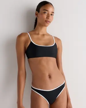 Quince Quince Italian Scoop Neck Bikini Top Black/white