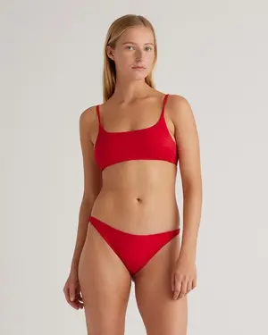 Quince Italian Scoop Neck Bikini Top - Cherry