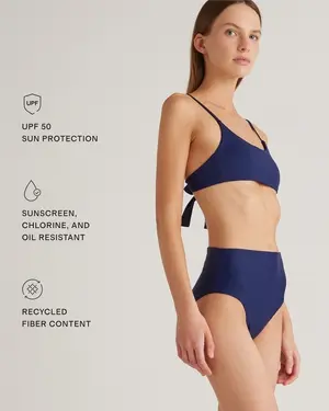 Quince Italian Scoop Neck Bikini Top - Deep Navy
