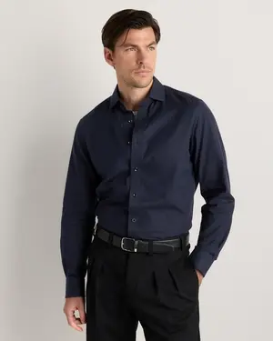 Quince Cashmere Dress Shirt - Black/navy Minigrid