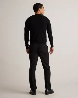 Quince Cashmere Henley Sweater - Black