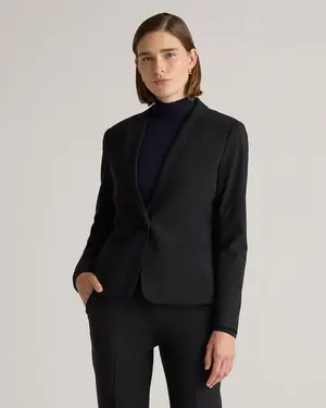 Quince Italian Wool Tailored Blazer - Black