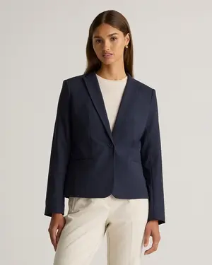 Quince Italian Wool Tailored Blazer - Navy