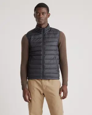 Quince Lightweight Down Packable Puffer Vest - Black