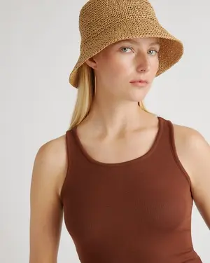 Quince Rib Knit Midi Dress - Brown