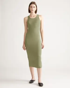 Quince Rib Knit Midi Dress - Sage