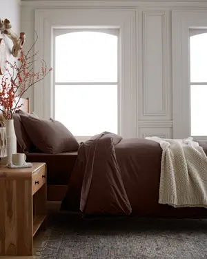 Quince European Linen Box Quilt Set, Size - Espresso
