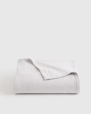 Quince European Linen Box Quilt Set, Size - Light Grey