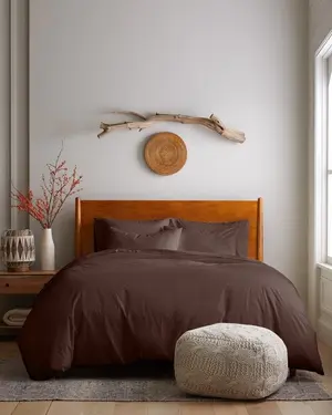Quince Organic Brushed Cotton Duvet Cover - Espresso