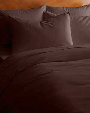 Quince Organic Brushed Cotton Duvet Cover - Espresso