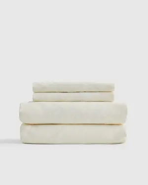 Quince Organic Brushed Cotton Sheet Set - Ivory