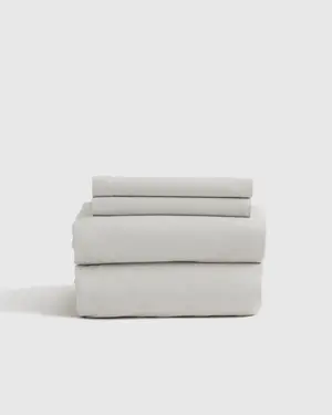 Quince Organic Brushed Cotton Sheet Set - Light Grey
