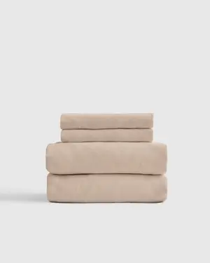 Quince Organic Brushed Cotton Sheet Set - Toffee