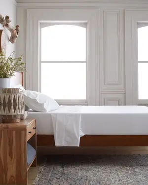 Quince Organic Brushed Cotton Sheet Set - White