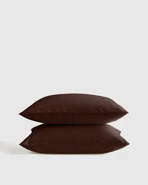Quince Organic Brushed Cotton Sham Set - Espresso