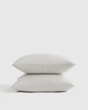 Quince Organic Brushed Cotton Sham Set - Light Grey