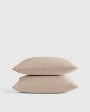 Quince Organic Brushed Cotton Sham Set - Toffee