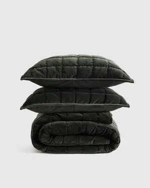 Quince Bamboo Dream Quilt - Forest Green