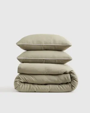 Quince Bamboo Dream Quilt - Willowleaf/white